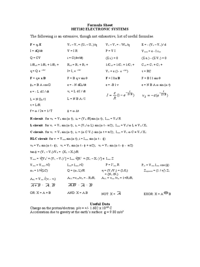 Class 10 Physics Formula Sheet | PDF | Classical Mechanics | Physical Phenomena