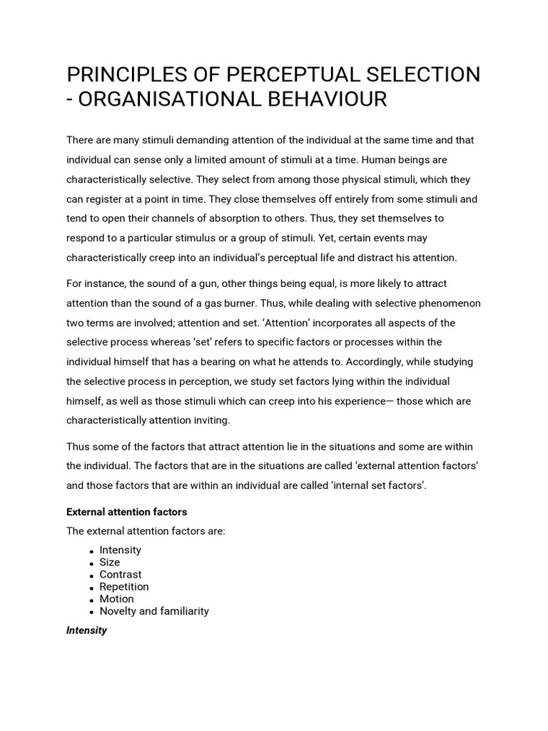 Perception Organisational Behaviour 1.3.2021 PDF | PDF | Perception ...