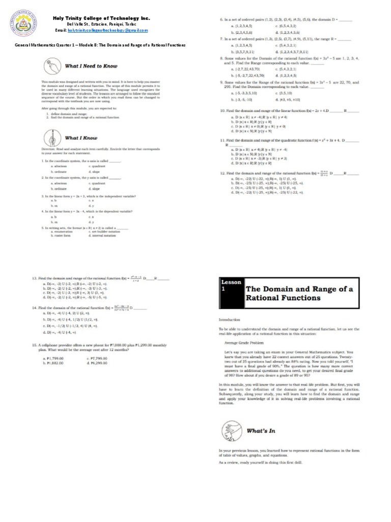 General Math Quarter 1 Mod 8 | PDF