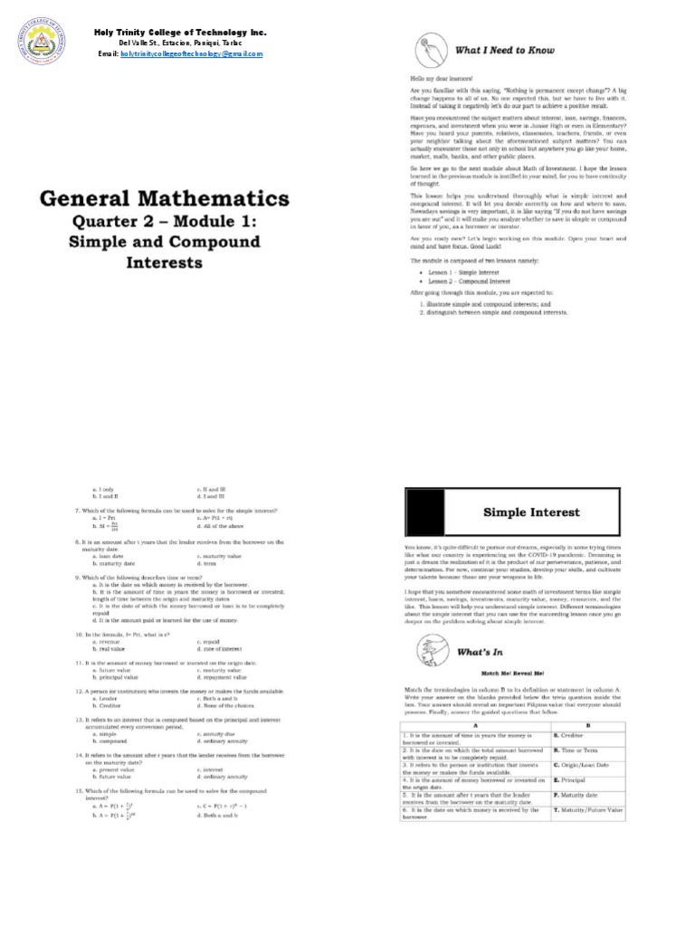 General Math Quarter 2 Mod 1 | PDF