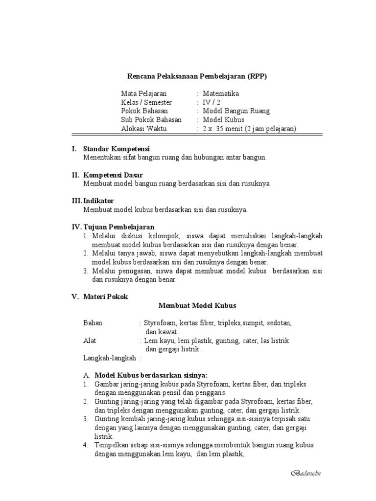 Contoh RPP Matematika | PDF