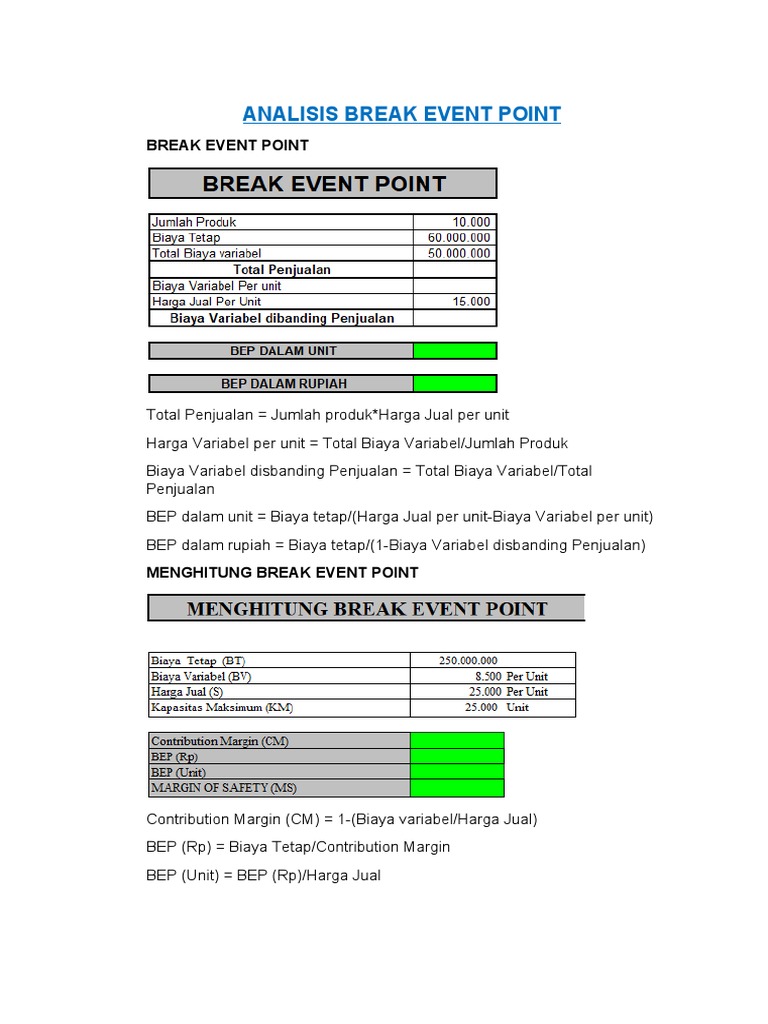 Break Event Point | PDF