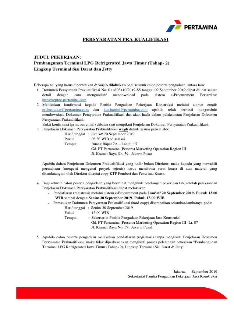 Dok. PQ - LPG Ref Jatim (Tahap-2) | PDF