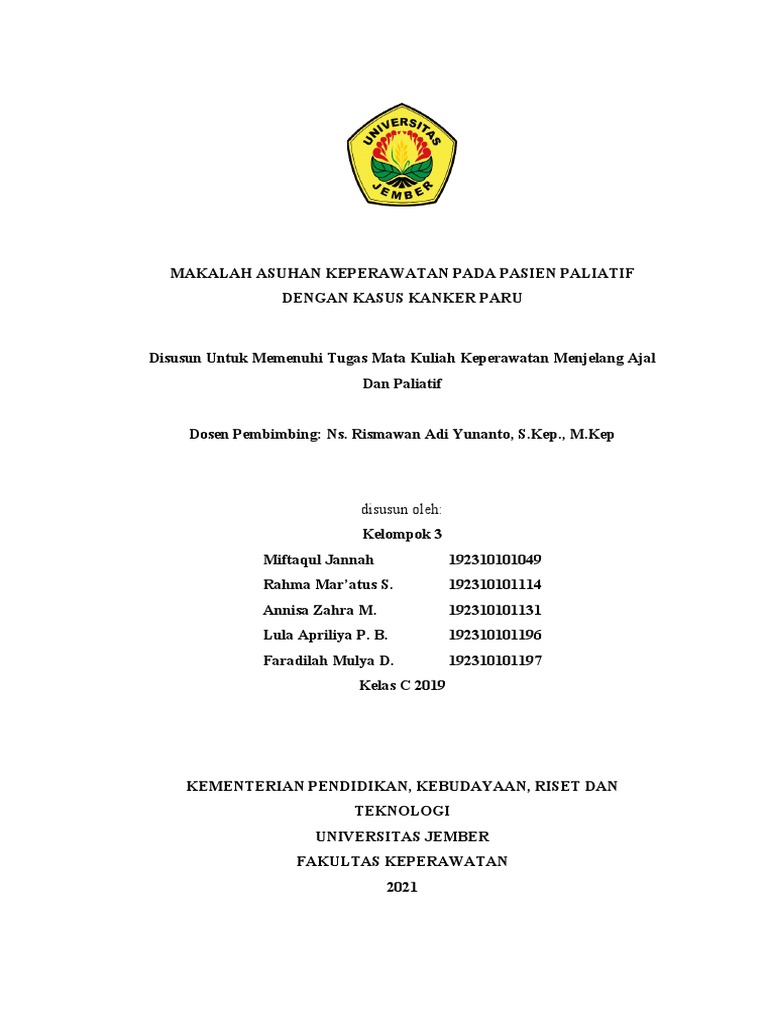 Picot Fix Kelompok 3 - Makalah Kanker Paru - D2019 | PDF | Kesehatan Holistik