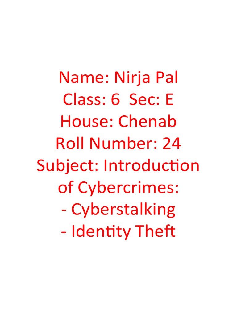 Name: Nirja Pal Class: 6 Sec: E House: Chenab Roll Number: 24 Subject ...