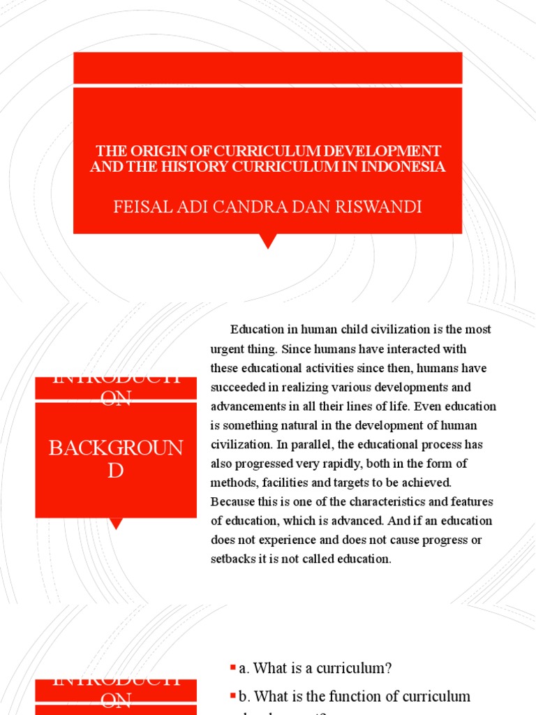 The Origin of Curriculum Development and The History | PDF | Curriculum ...