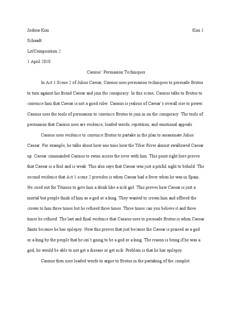 Julius Caesar Essay 1 | PDF | Julius Caesar | Persuasion