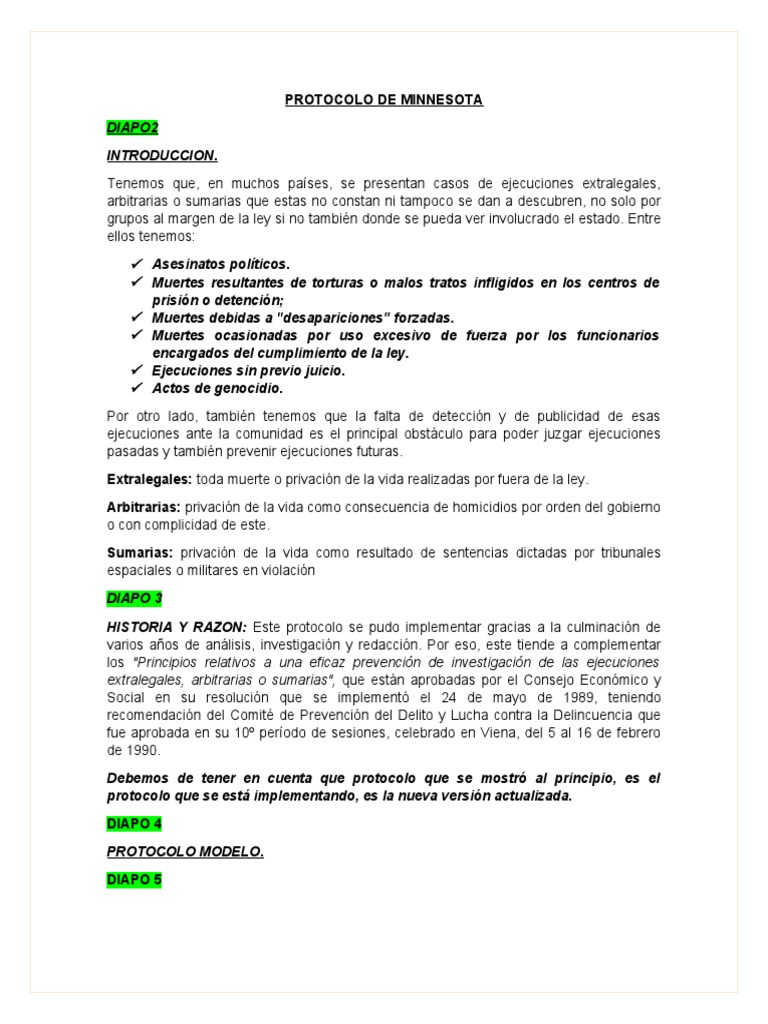 Protocolo de Minnesota Final | PDF | Pena capital | Lesión