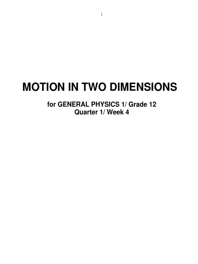 q1 General Physics Module 4 | PDF | Acceleration | Trajectory