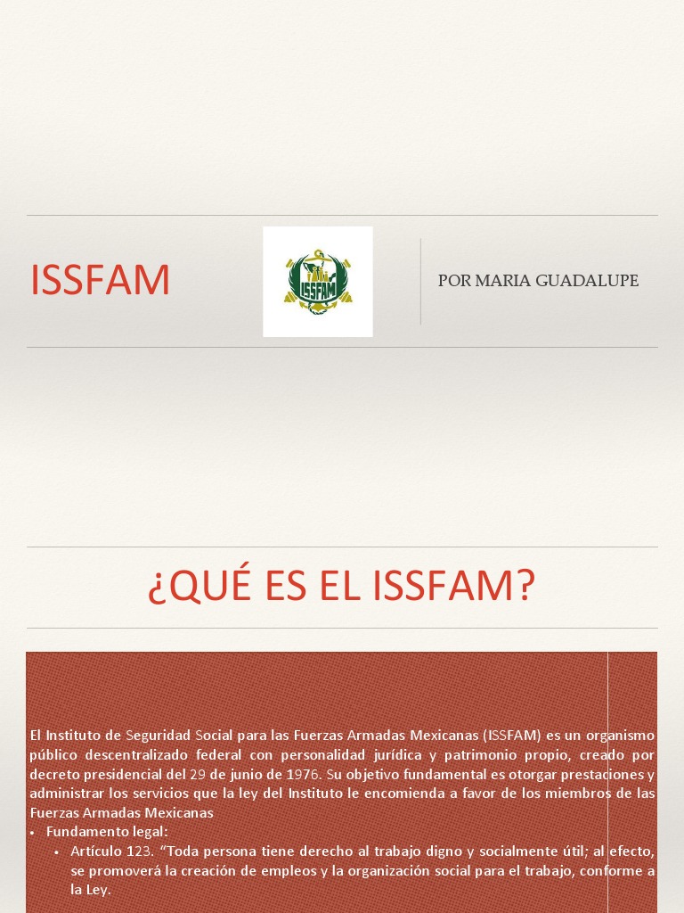 Información sobre el ISSFAM y sus servicios | PDF | Seguro | México