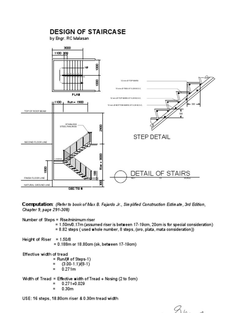 Design of Staircase - 10182021 | PDF | Stairs | Civil Engineering
