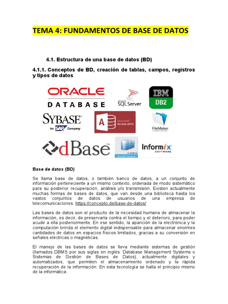2 Fundamentos de Base de Datos | PDF | Bases de datos | Base de datos relacional
