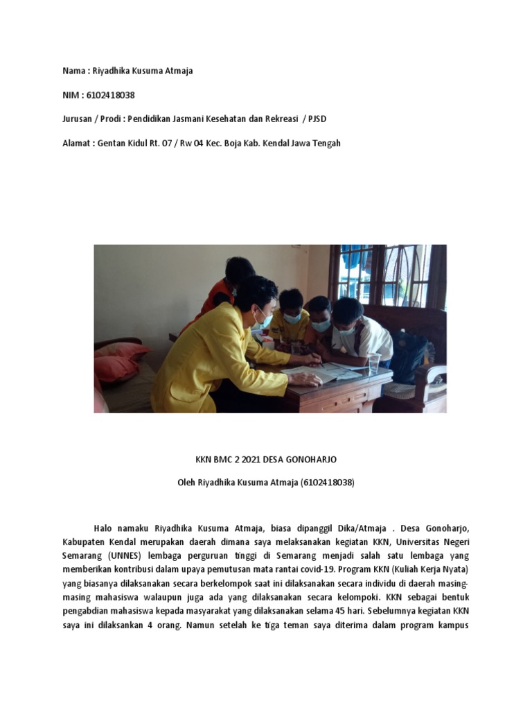 KKN BMC 2: Pengalaman Mengajar di Desa | PDF