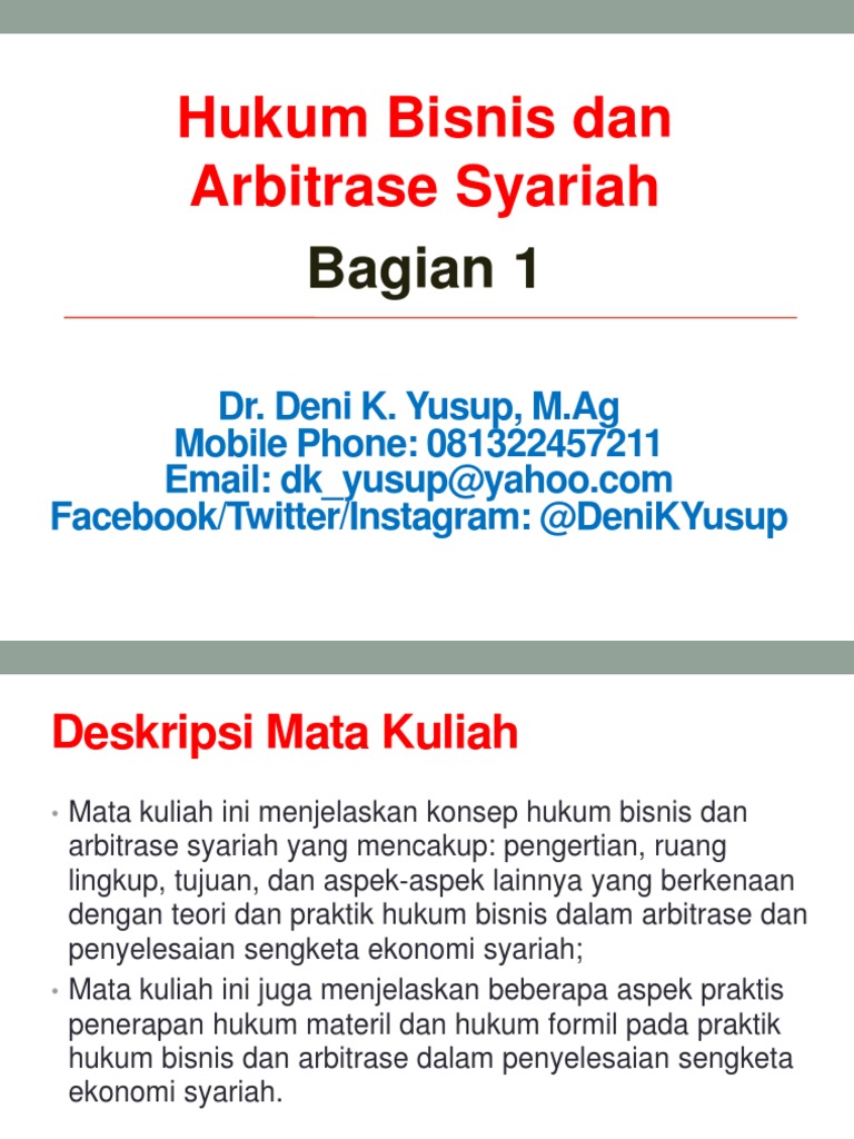 Pengantar Hukum Bisnis Dan Arbitrase Syariah | PDF
