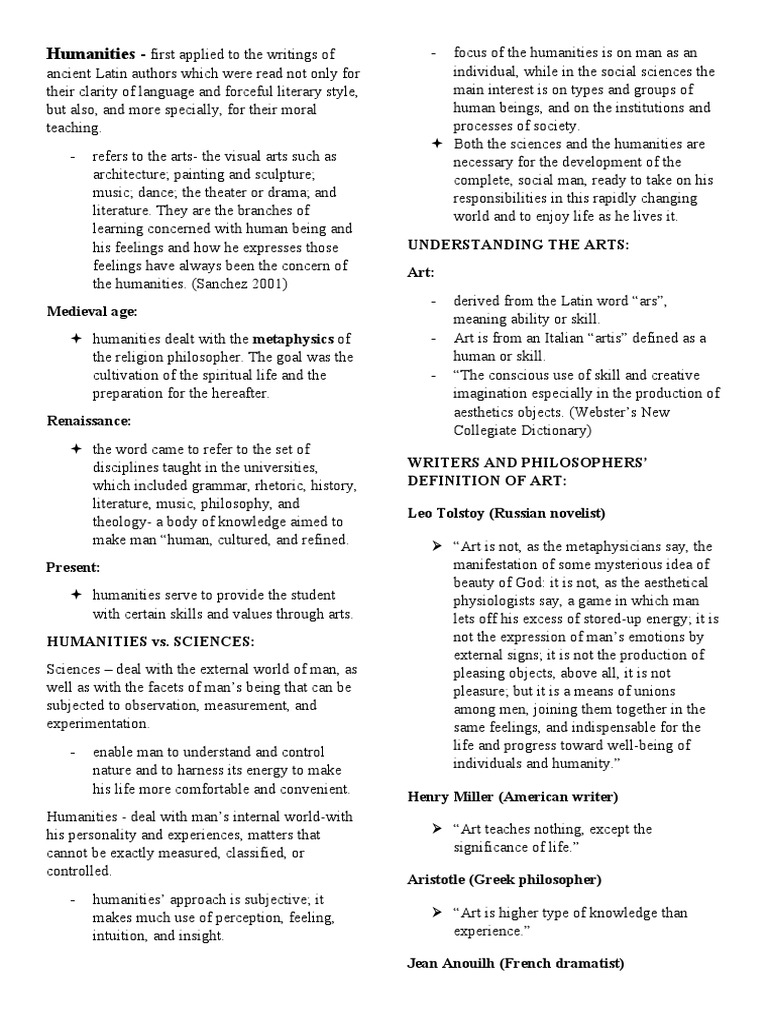 Arts Notes | PDF | Humanities | Paintings