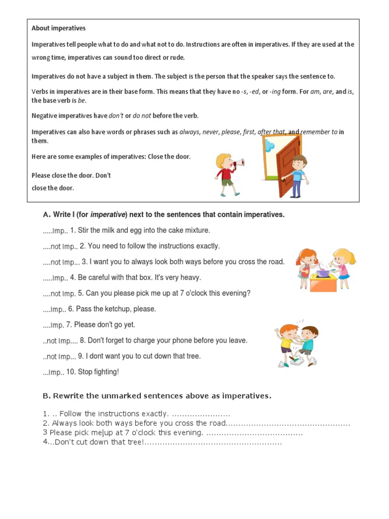Imperative Sentences and Usage Guide | PDF | Subject (Grammar ...
