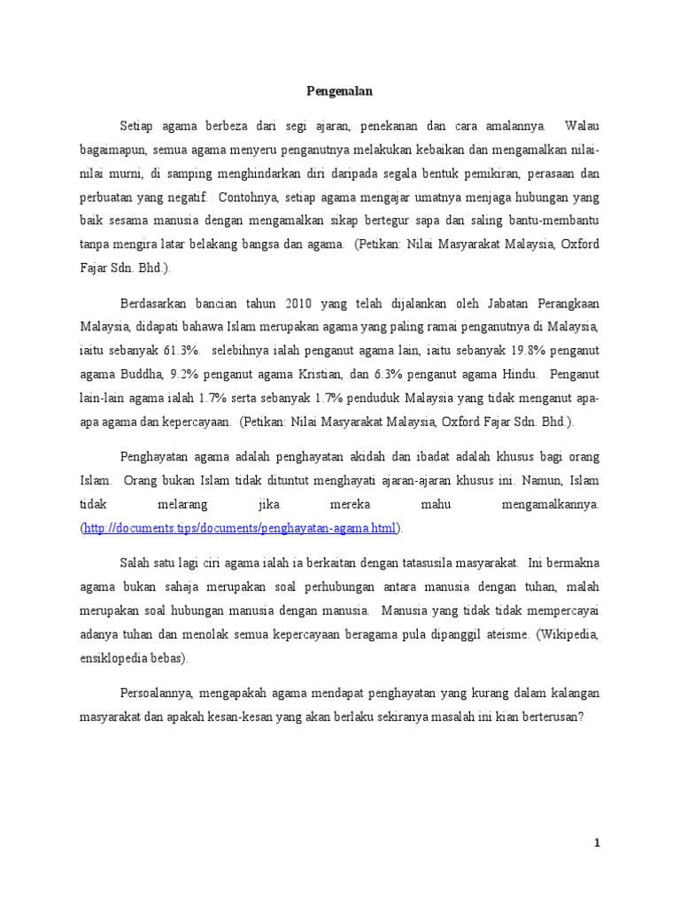 Kesan Kurang Penghayatan Agama | PDF