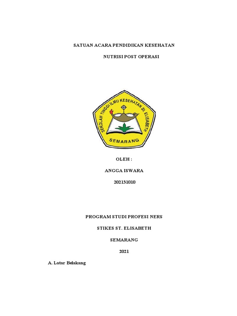 Nutrisi Penting untuk Pemulihan Pasca Operasi | PDF