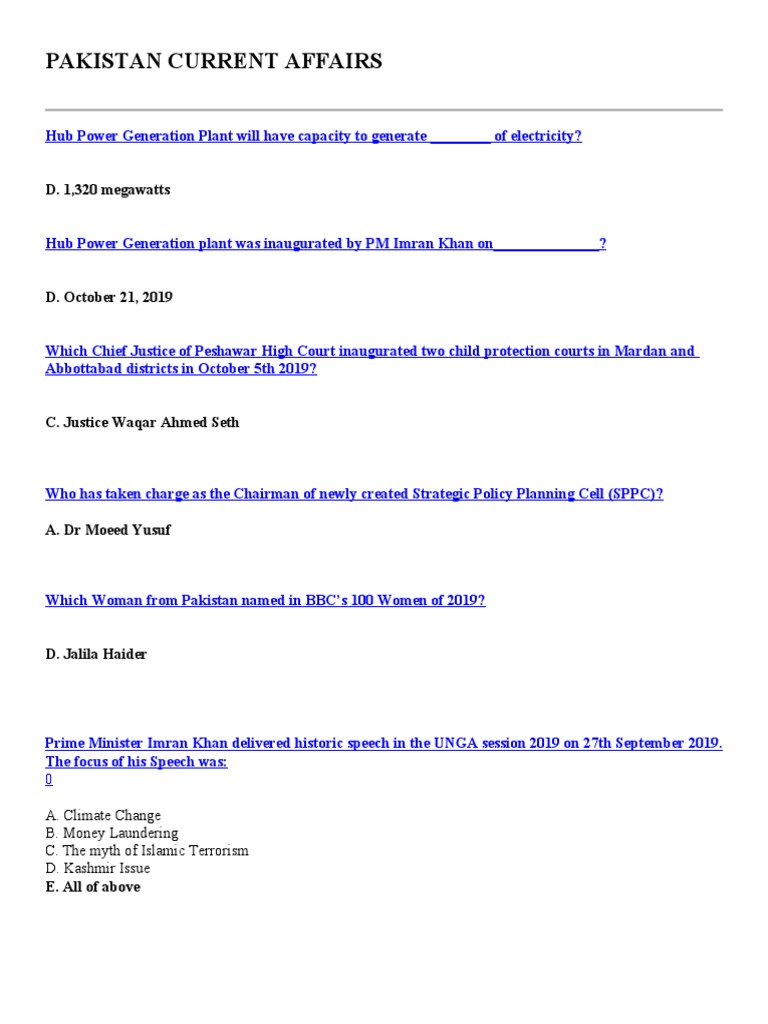 PAK MCQs | PDF | Pakistan | Government Of Pakistan