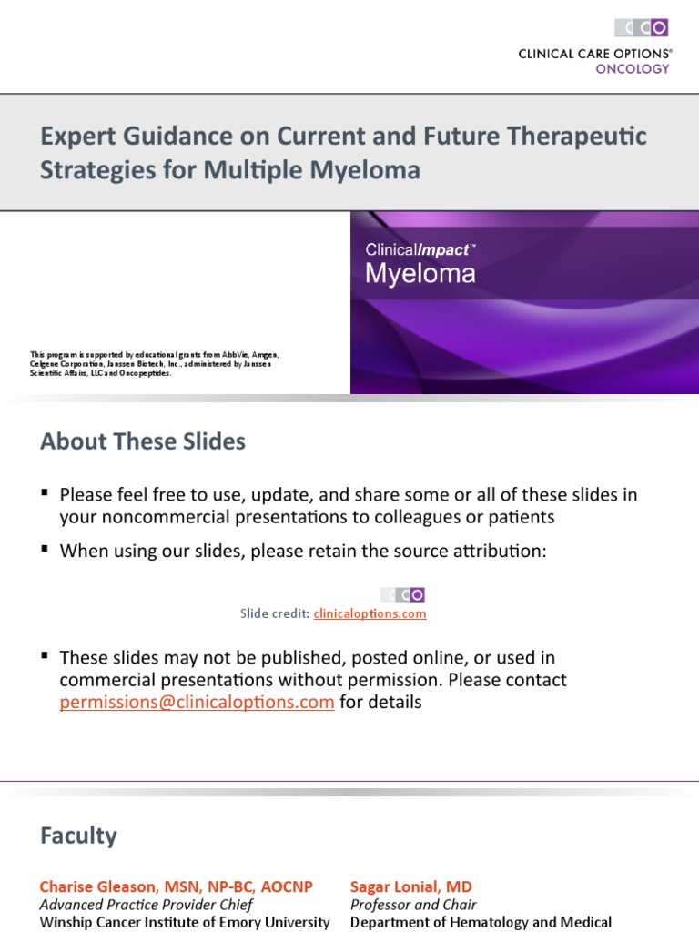 Expert Guidance On Current and Future Therapeutic Strategies For Multiple Myeloma | PDF ...
