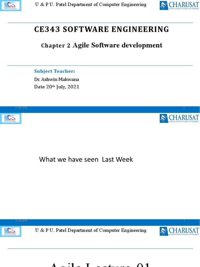 Ce343 Software Engineering | PDF | Agile Software Development | Scrum ...