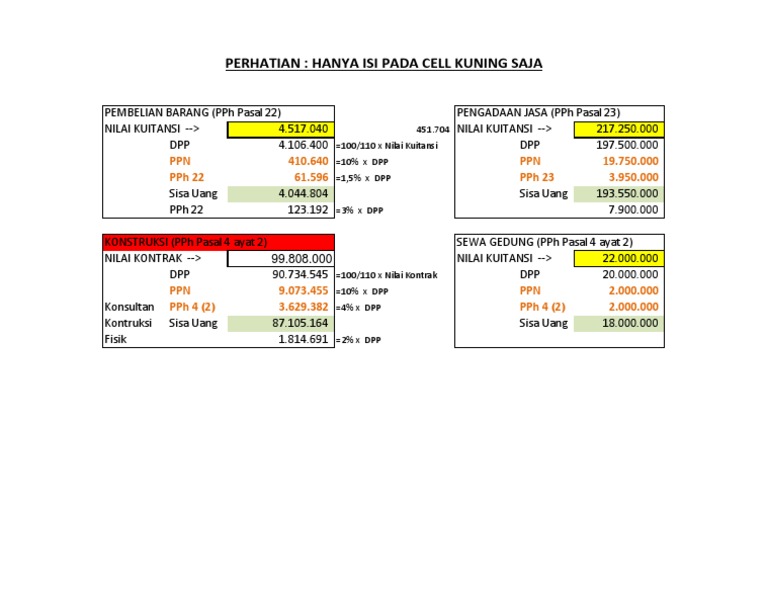 Kalkulator Pajak | PDF