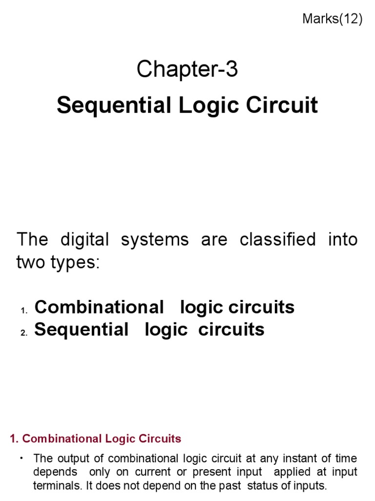 Chapter-3: Sequential Logic Circuit | PDF | Logic Gate | Electronic ...