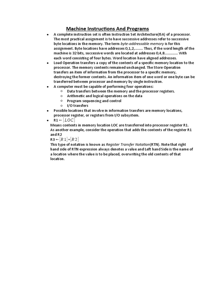 Machine Instructions and Programs | PDF | Computers