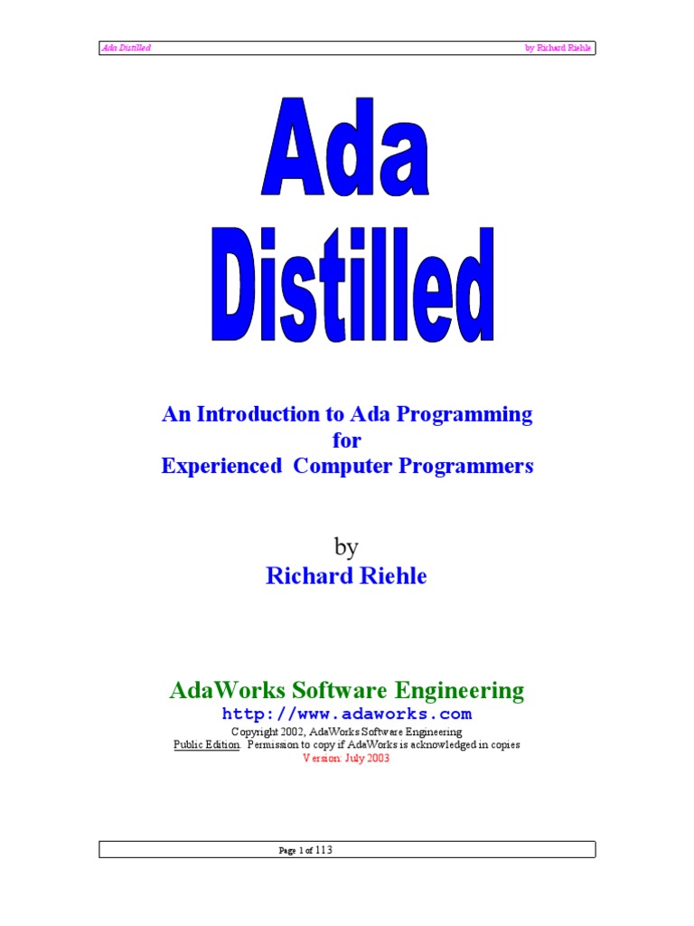 Ada Distilled | PDF