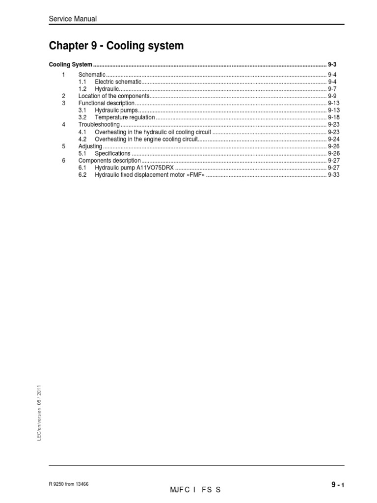 Chapter 9 - Cooling System: Service Manual | PDF | Pump | Piston