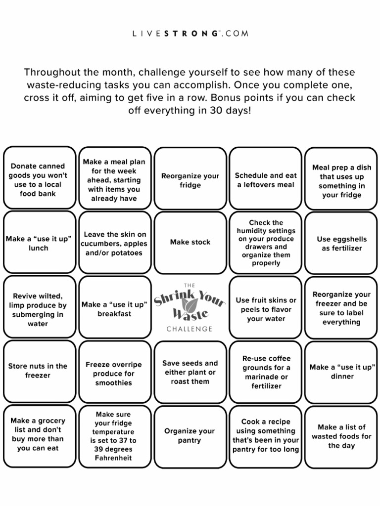Food Waste Bingo Card | PDF