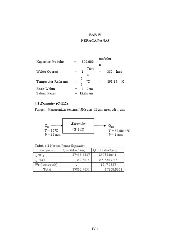 Bab Iv. Neraca Panas | PDF