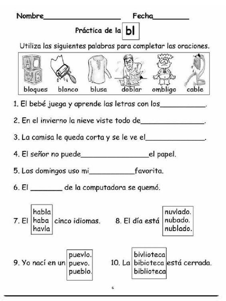 Actividades Silabas Trabadas | PDF