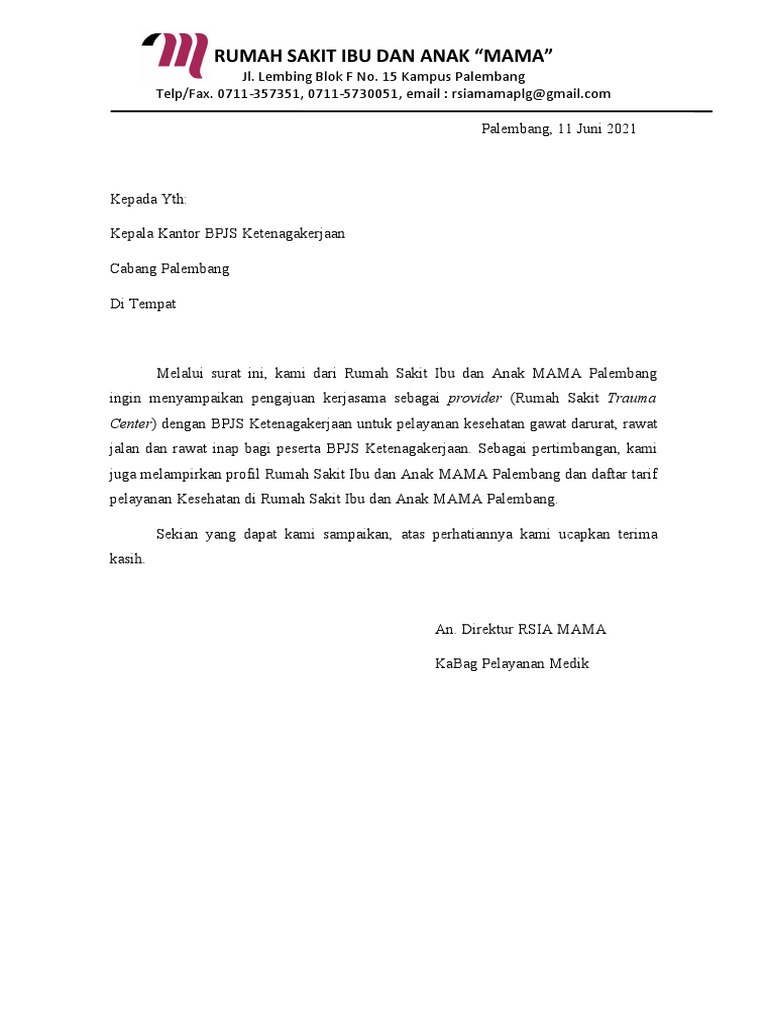 Surat Pengajuan BPJS Ketenagakerjaan | PDF