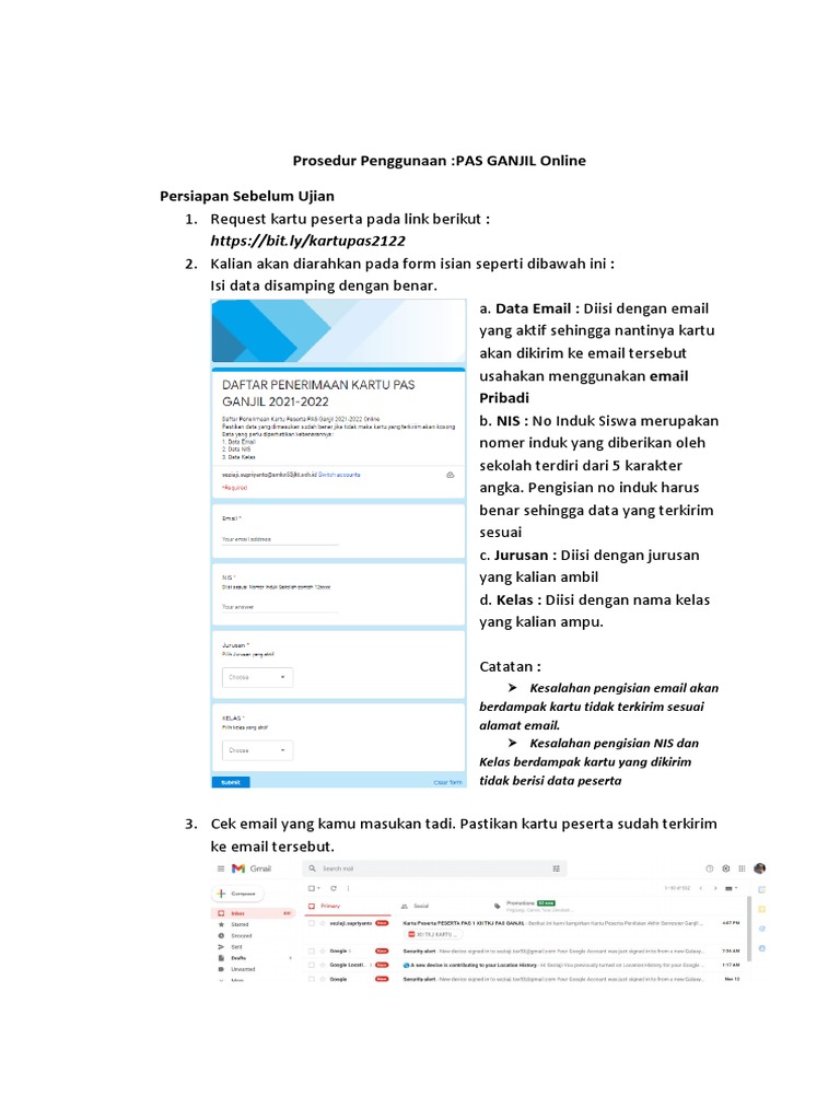 Prosedur Penggunaan PAS Ganjil Online | PDF
