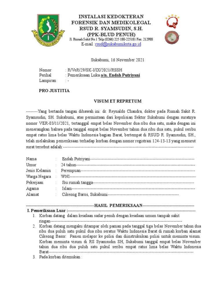 Visum Et Repertum KDRT | PDF