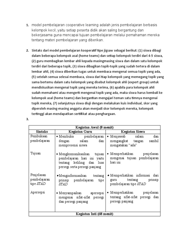Model Pembelajaran Cooperative Learning | PDF