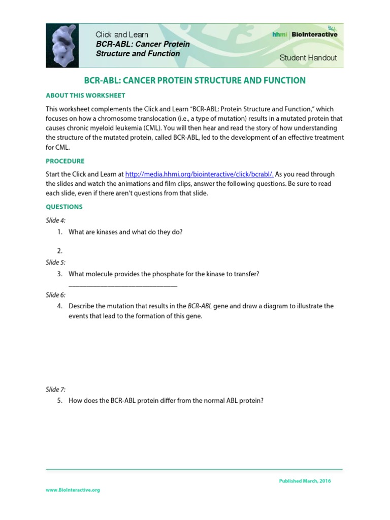 BCR-ABL Cancer Protein Structure Function | PDF | Life Sciences ...