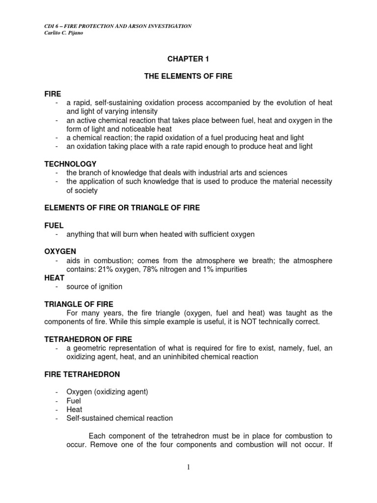 CDI6 (Fire Protection and Arson Investigation) | PDF | Fires | Combustion