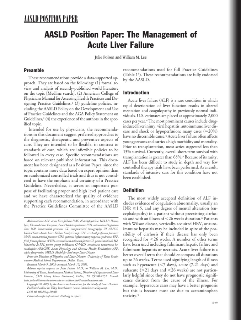 Acute Liver Failure | PDF | Hepatitis | Liver