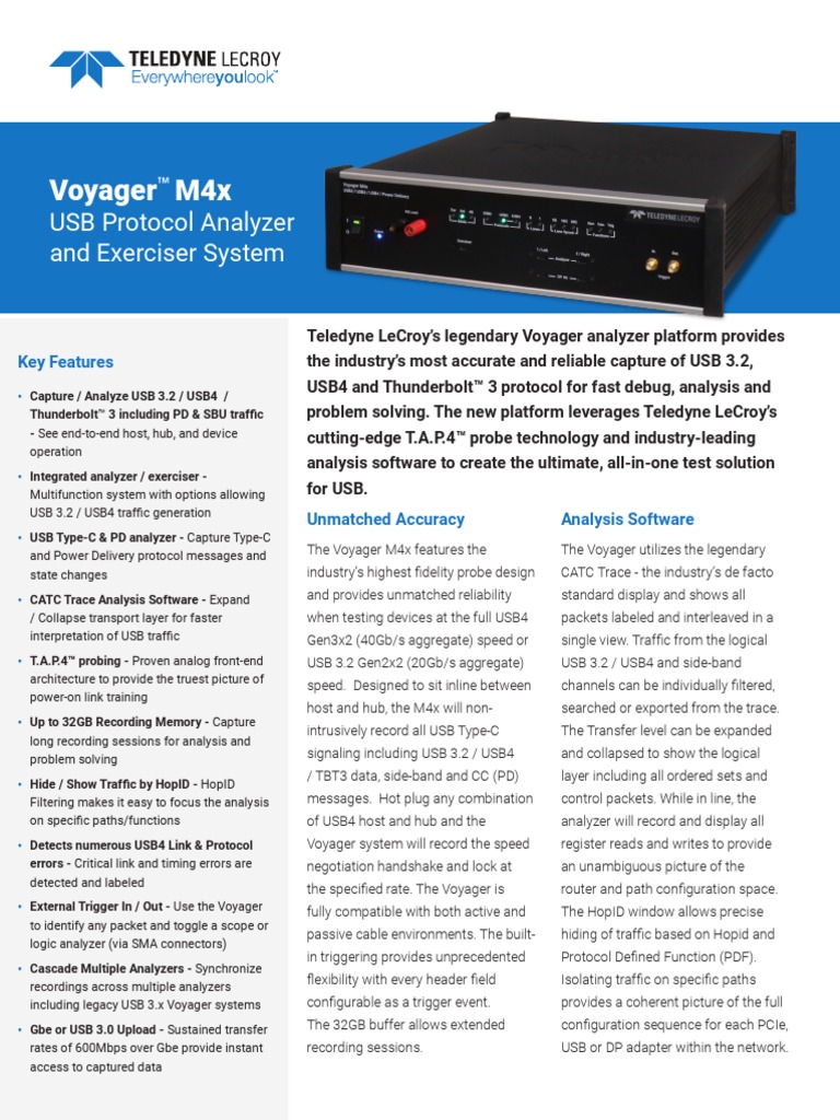 Voyager M4x: USB Protocol Analyzer and Exerciser System | PDF | Usb ...