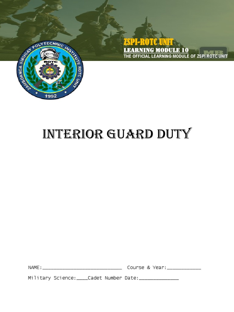 Interior Guard Duty: Zspi-Rotc Unit | PDF | Non Commissioned Officer ...