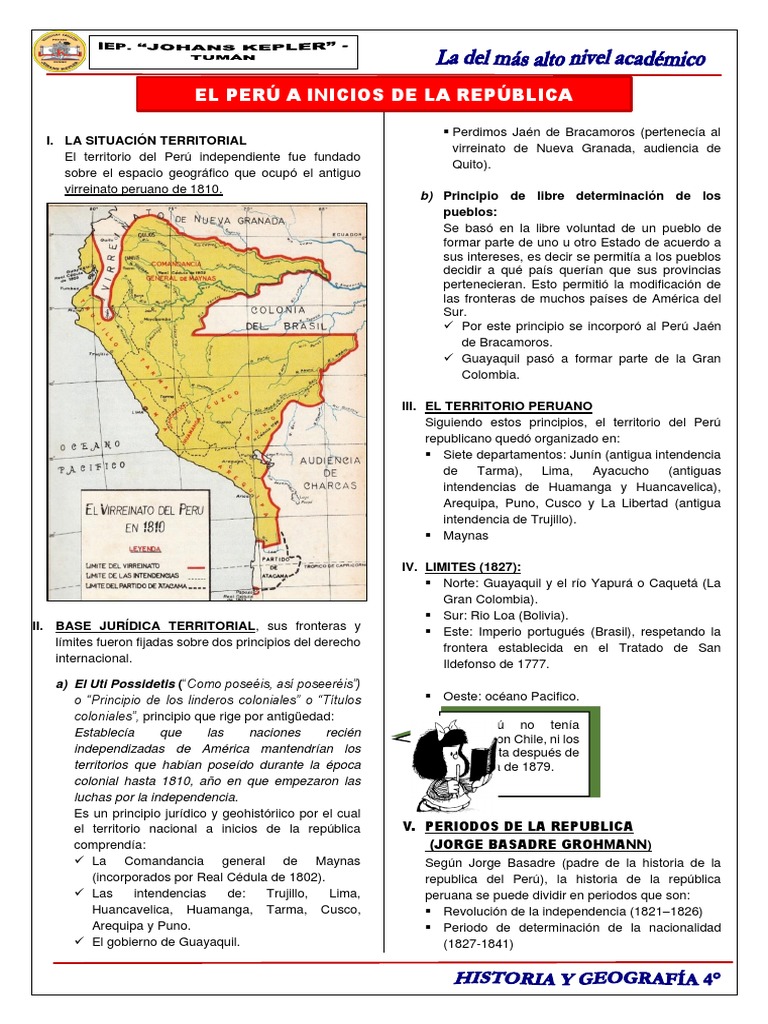 El Perú A Inicios de La República - 4° - JK | PDF | Perú | Estado ...
