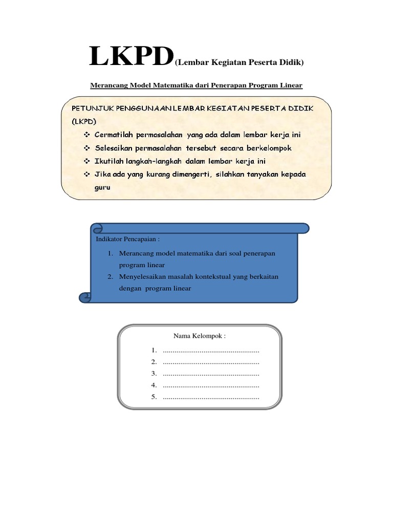 LKPD 9 Program Linear | PDF