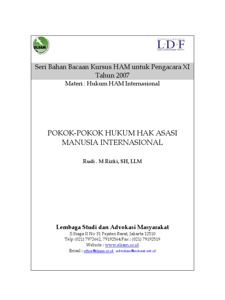 Pokok Pokok Hukum Hak Asasi Manusia Internasional | PDF