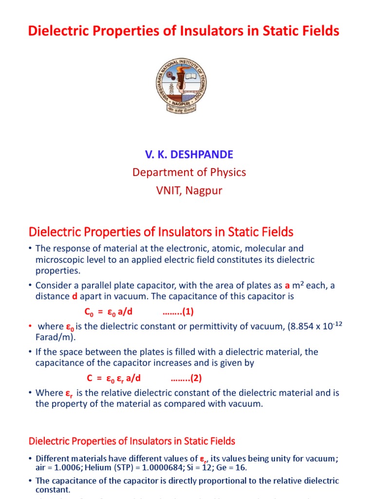 3 Dielectric Properties of Materials | PDF | Dielectric | Ionic Bonding