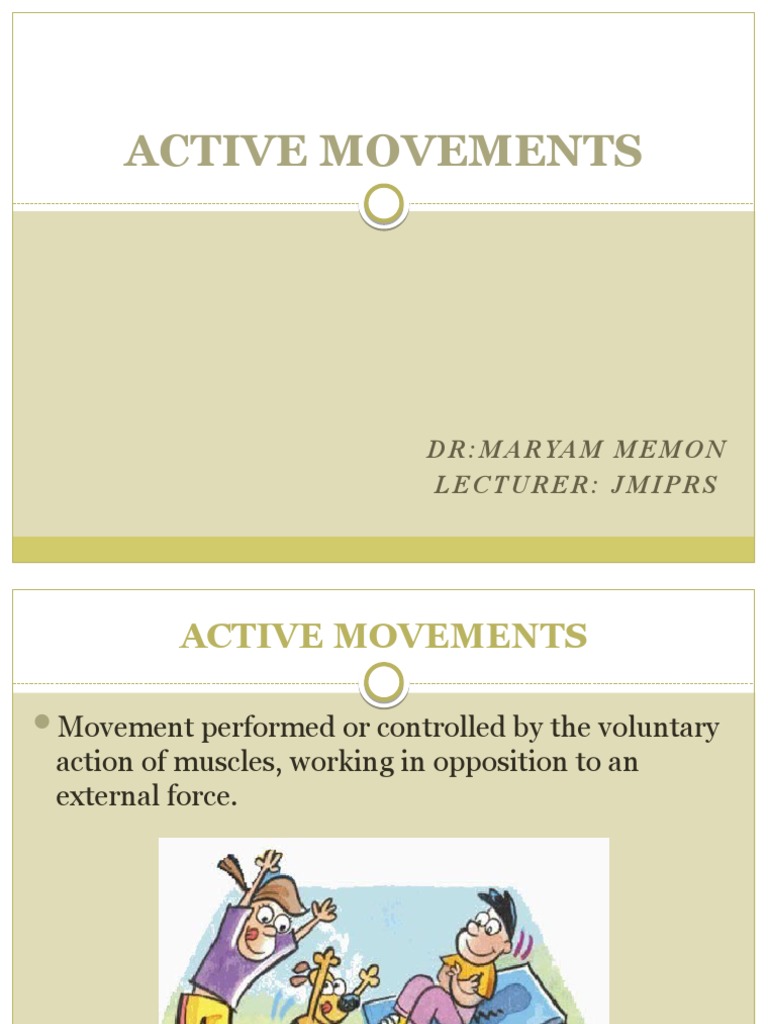 Active Movements: Dr:Maryam Memon Lecturer: Jmiprs | PDF | Anatomical ...