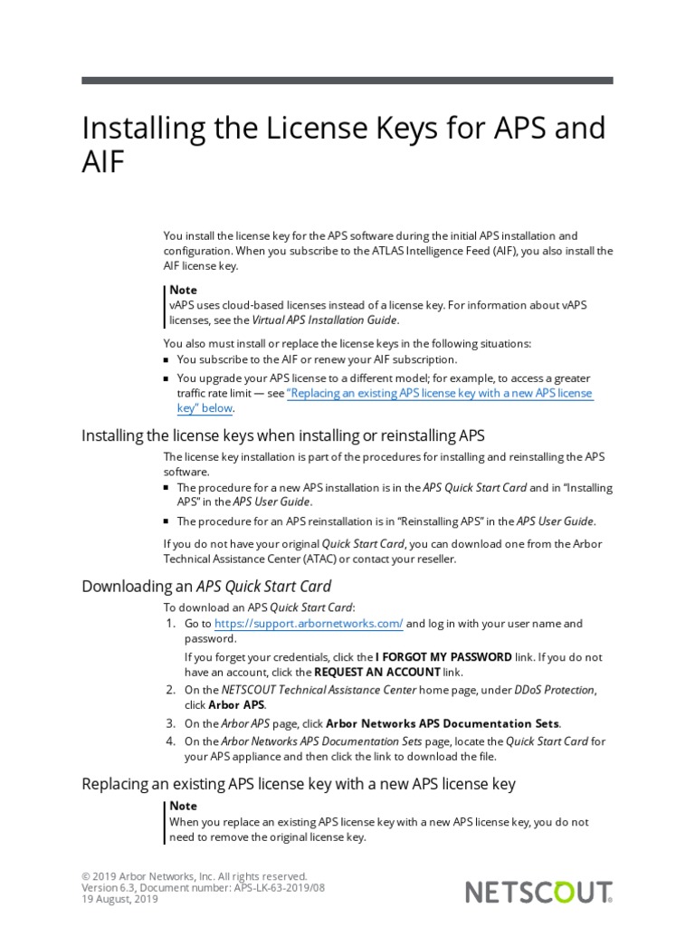 Installing The License Keys For APS and AIF | PDF | Command Line Interface | Cyberspace