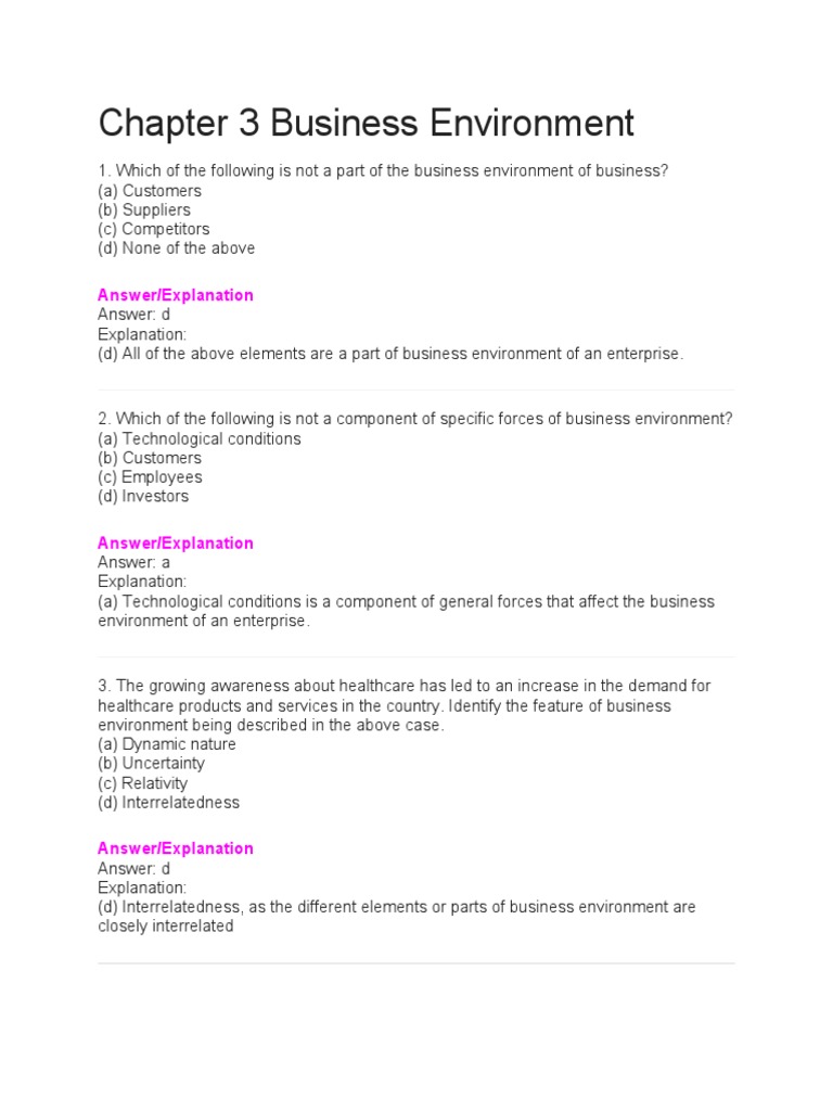 Business Environment Quiz | PDF | Legal Tender | Economies