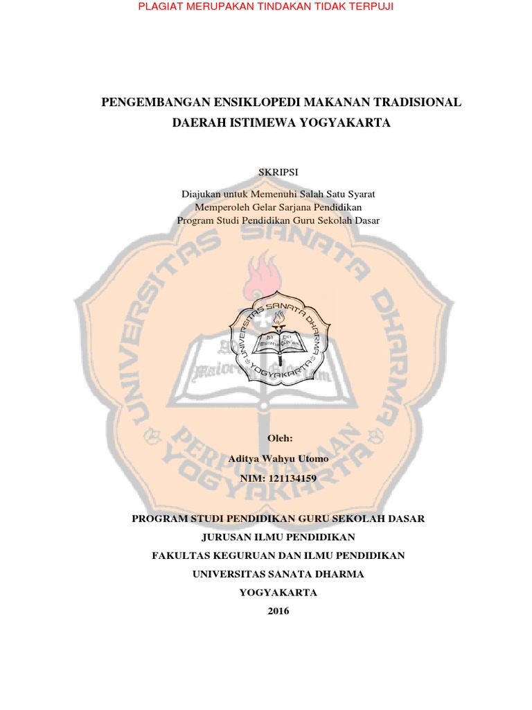 Pengengembangan Ensiklopedi Makanan Tradisional Daerah Istimewa ...